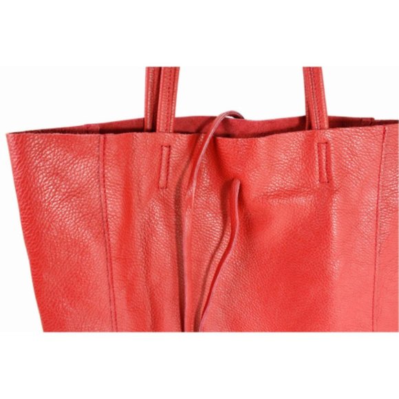 Ivan Troy | Bags | Chala Red Italian Soft Leather Tote Bag Stylish And ...